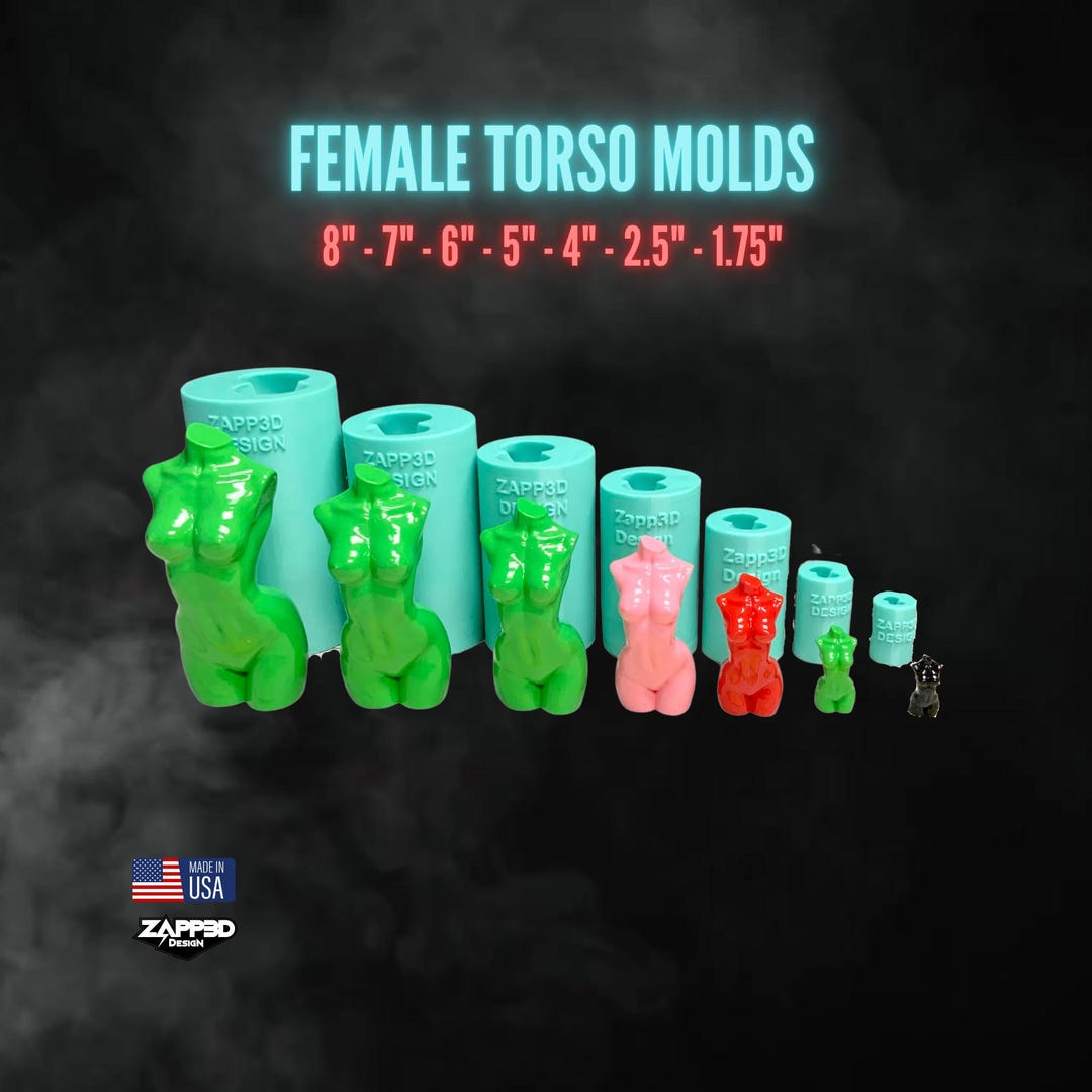 Female Torso Mold | 7 Sizes | Goddess Mold, Body Mold Candle, Resin ...