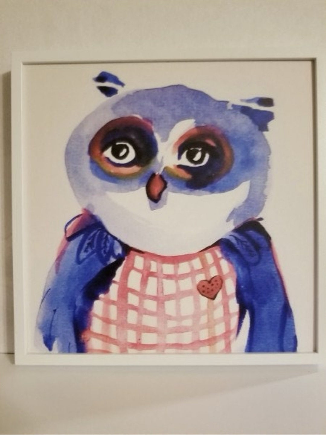 Woot Owl 8 X 8" Easy Wall Mount Square Prints of Cute Funny Owls for ...