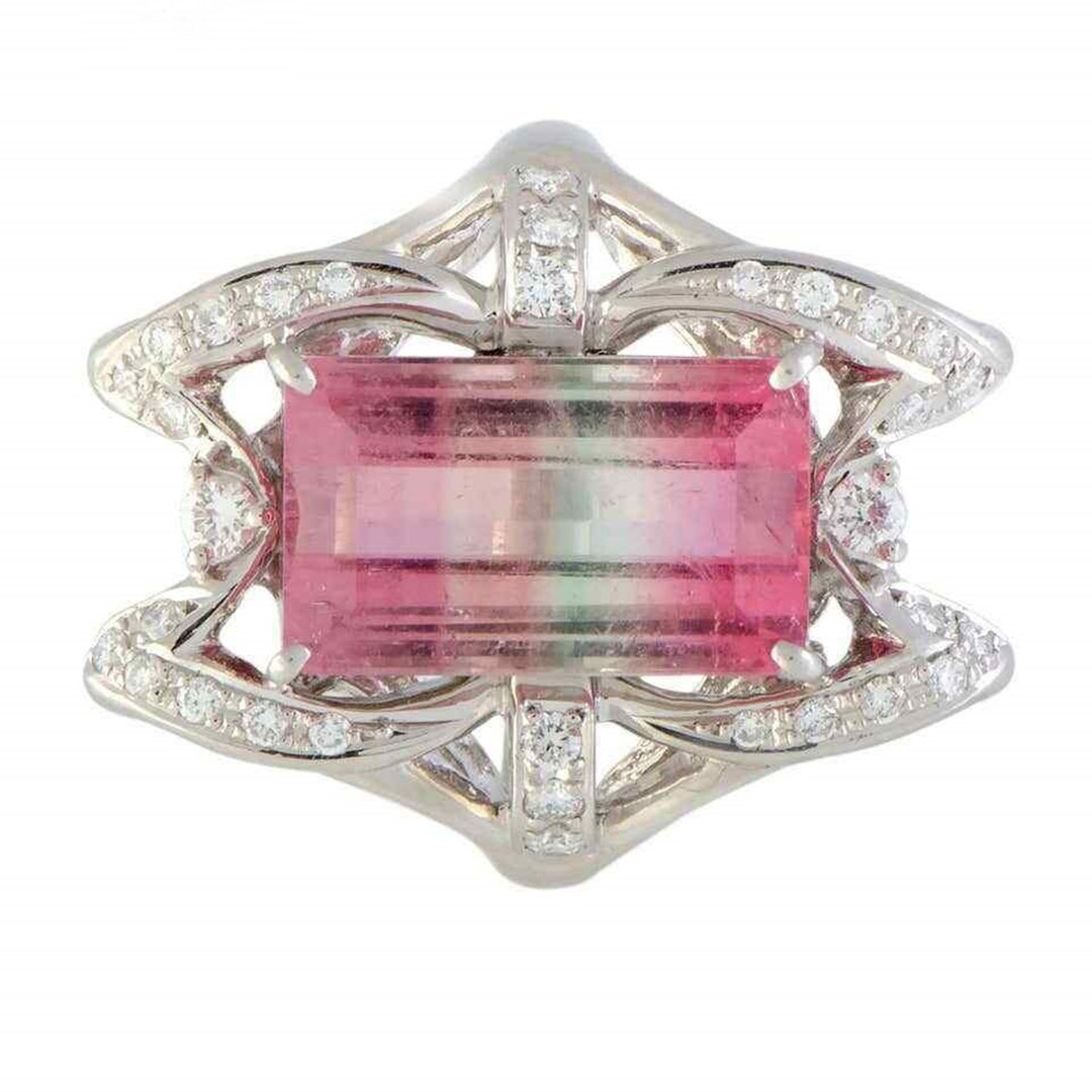 Antique Watermelon Tourmaline Stone Ring / Women's Cocktail Ring ...