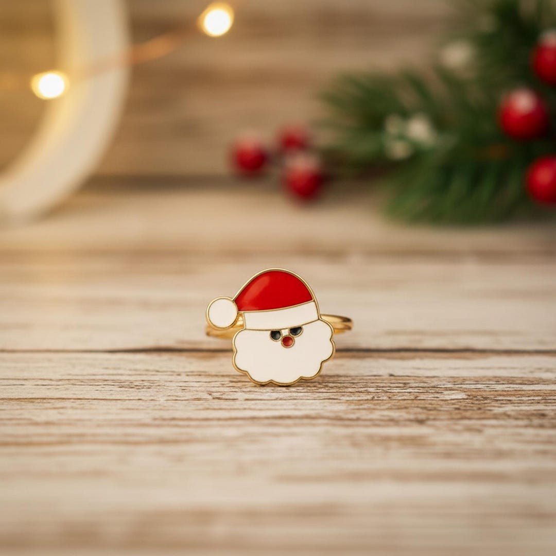 Enamel Cute "santa Claus" Ring, Winter Gift Jewellery, Christmas ...