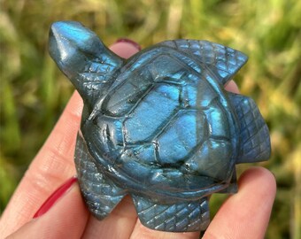 Natural Labradorite Turtle,quartz Crystal Turtle,hand Carved,home ...