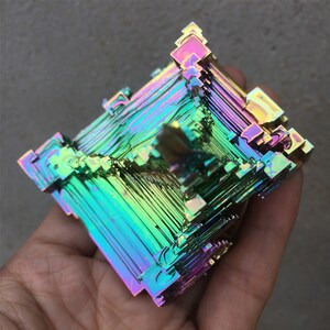 1pc Titanium Rainbow Bismuth Ore Crystal Quartz Mineral Point,tower ...