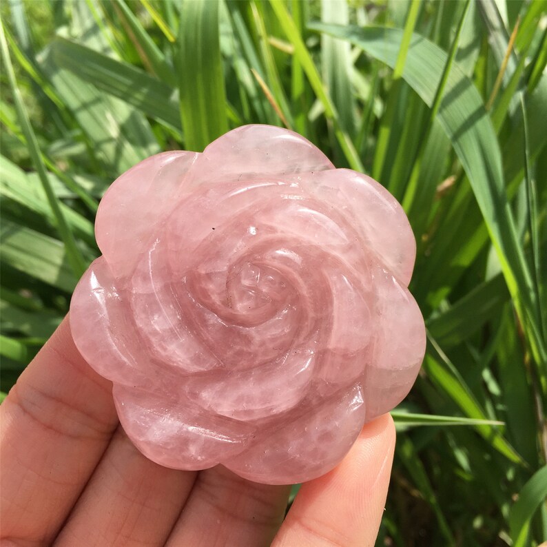 1PC Natural Rose Quartz Flowerquartz Crystal Flowerplant - Etsy
