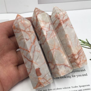 1PC Natural Red Network Stone Quartz Crystal Obelisk,crystal Tower ...