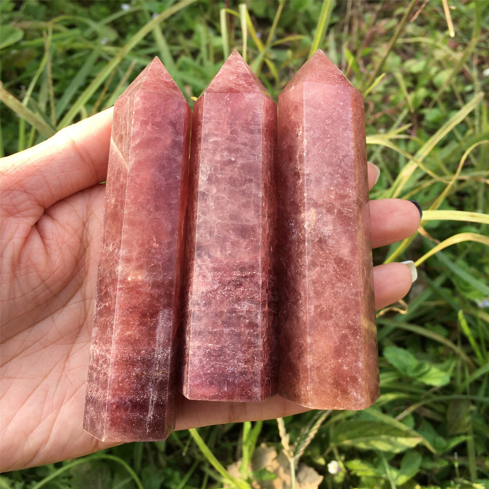 1PC Natural Strawberry Crystal Obeliskquartz Towercrystal - Etsy