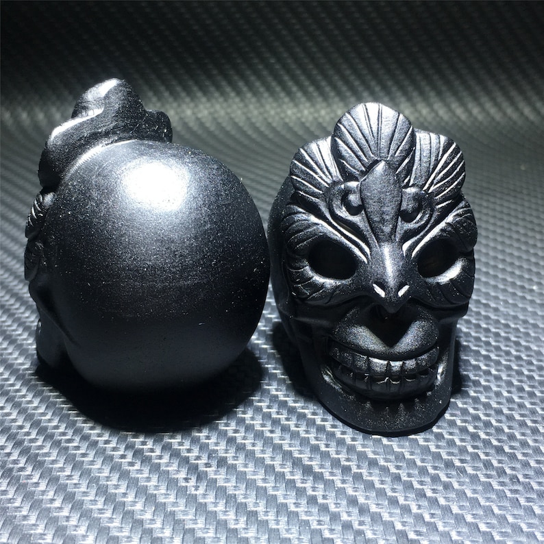 1PC Natural Obsidian Skullhand Carved Quartz Crystal Mask - Etsy