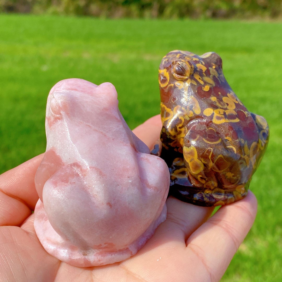 Natural Pink Opal Frog,quartz Crystal Frog,home Decor,reiki Heal ...