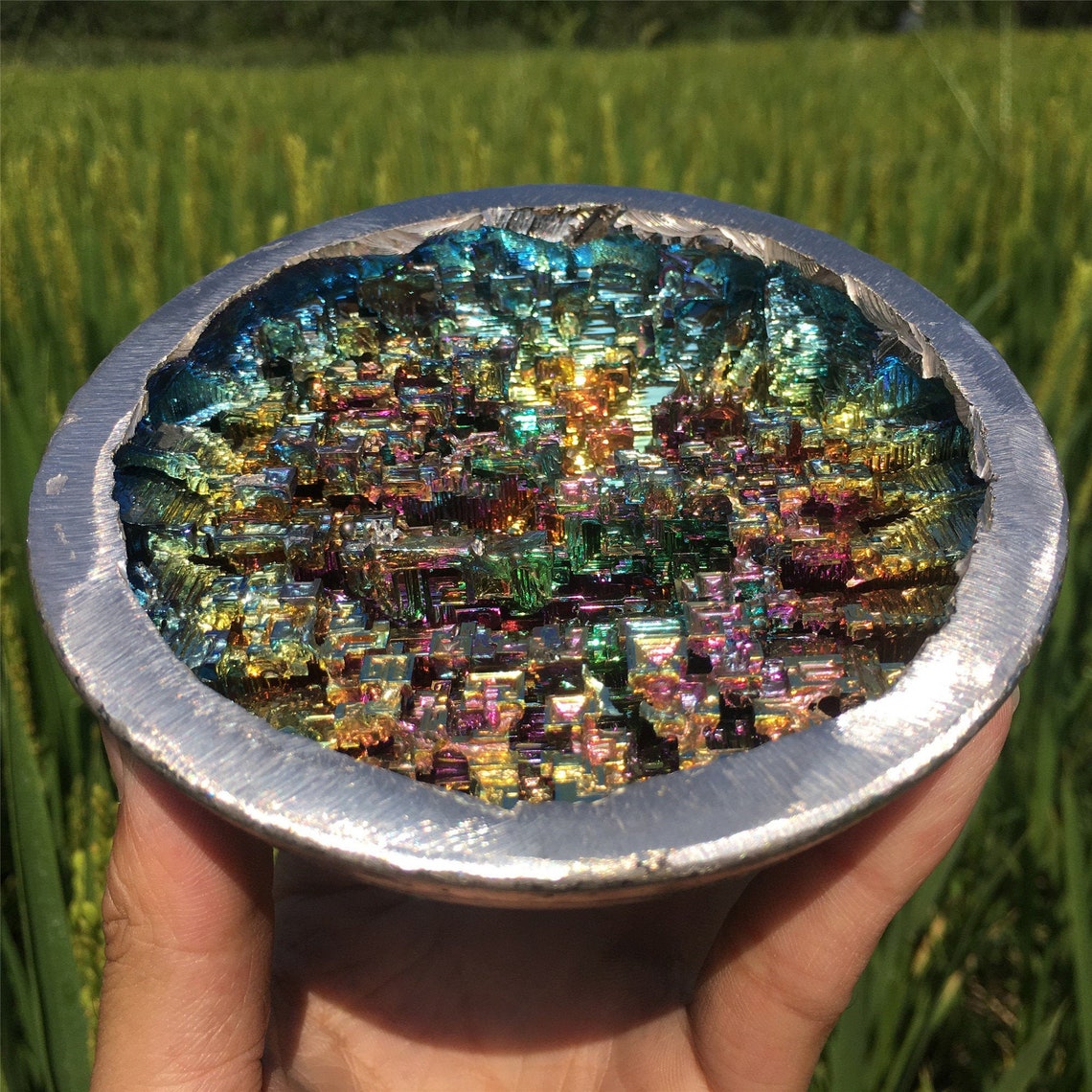 1PC Beautiful Bowl Rainbow Bismuth Specimencrystal Ore | Etsy