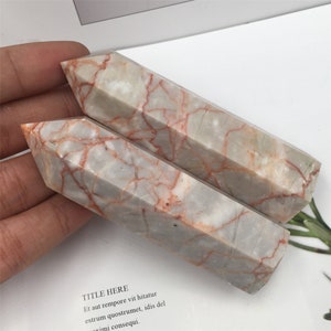 1PC Natural Red Network Stone Quartz Crystal Obelisk,crystal Tower ...