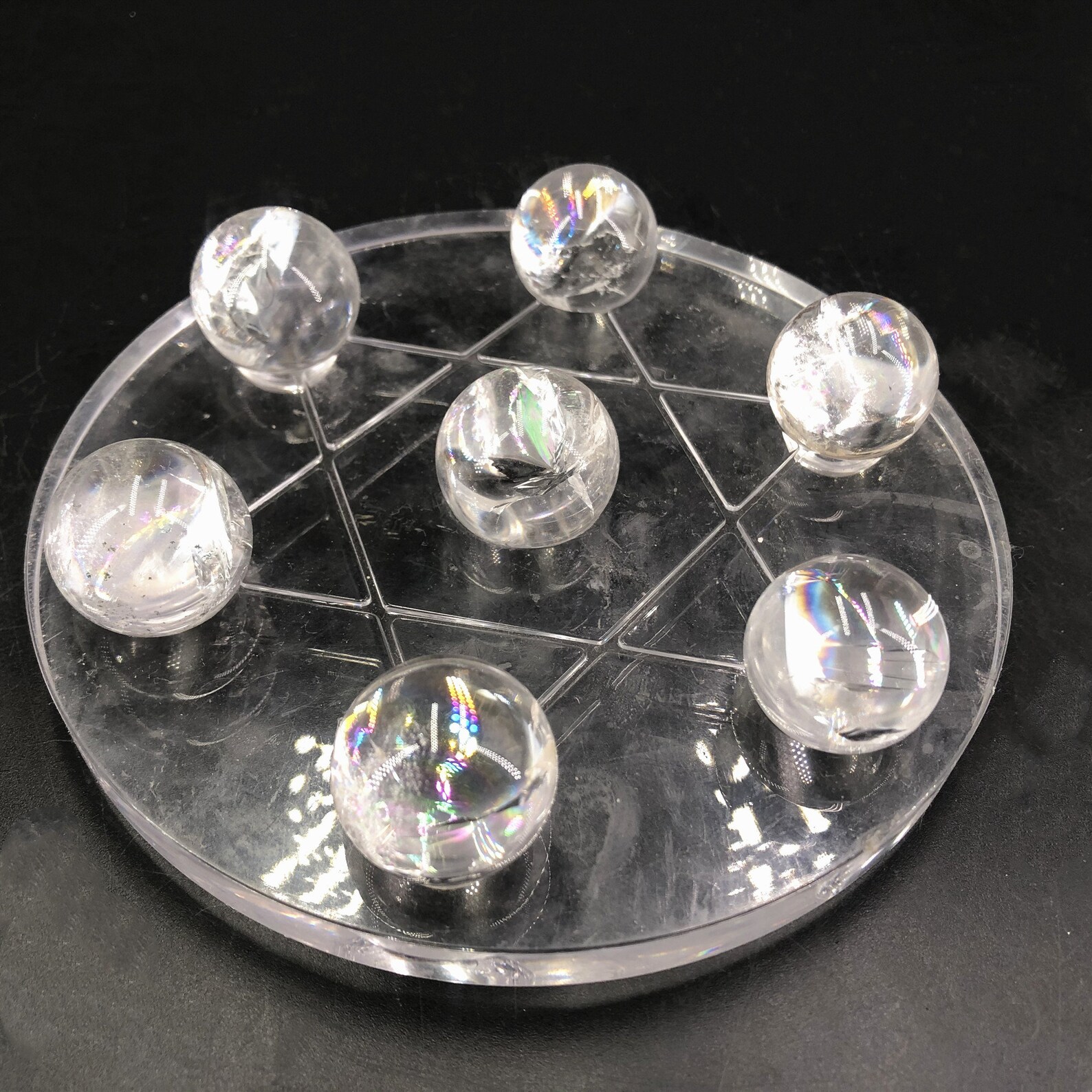 10PCS Natural Clear Quartz Crystal Sphere Rainbow Crystal - Etsy