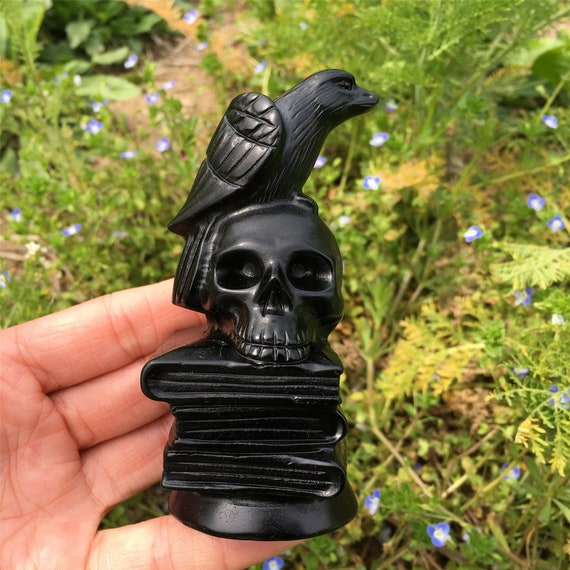 1PC Natural Obsidian Bird Skullquartz Crystal Bird - Etsy