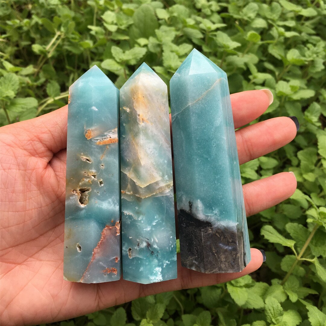 1PC Natural Amazonite Obelisk,quartz Tower,crystal Point Wand,rock,home ...