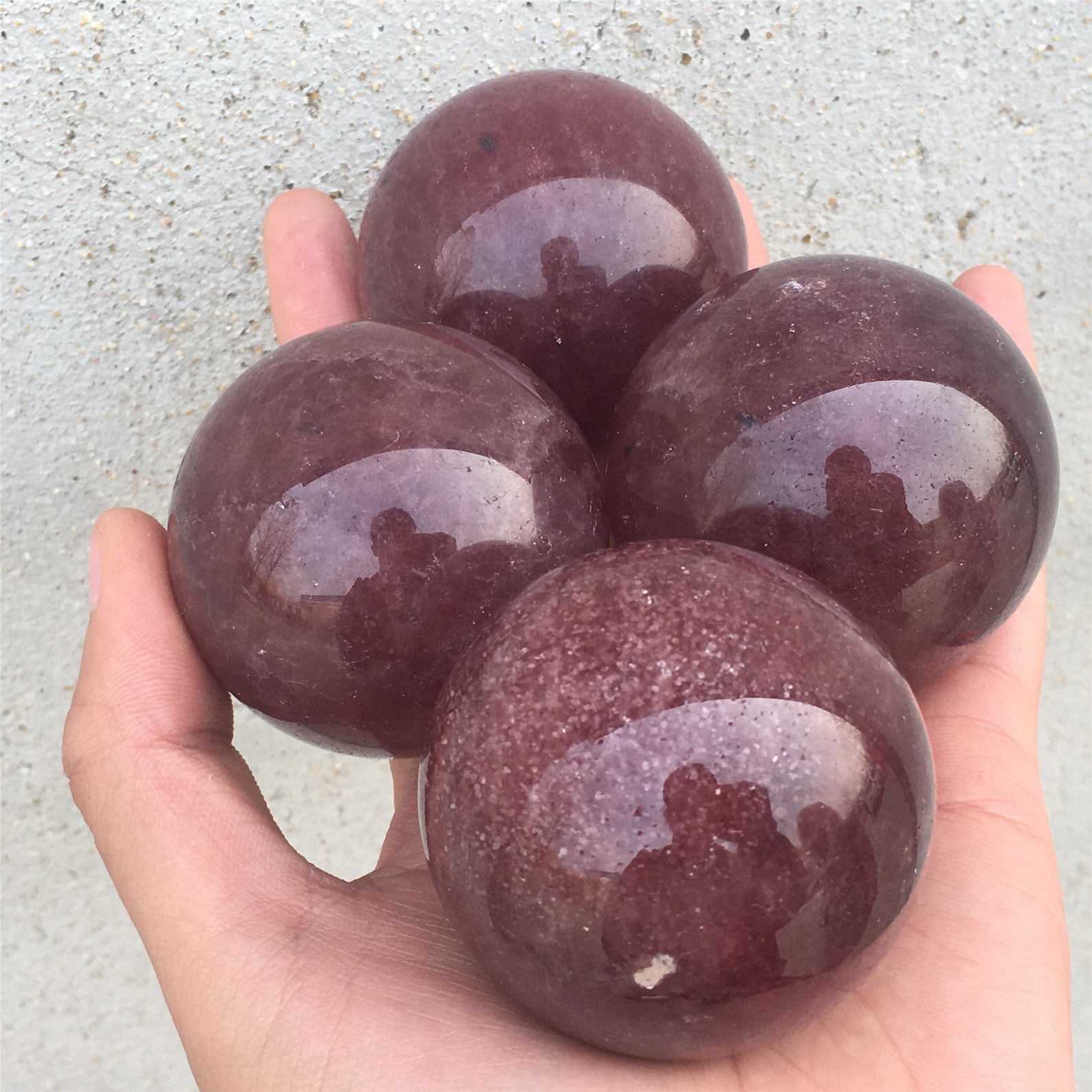 1pc Natural Strawberry Quartz Crystal Sphere Crystal - Etsy UK