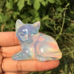 1PC Opalite Cat,quartz Crystal Cat,home Decoration,reiki Healing,rock ...