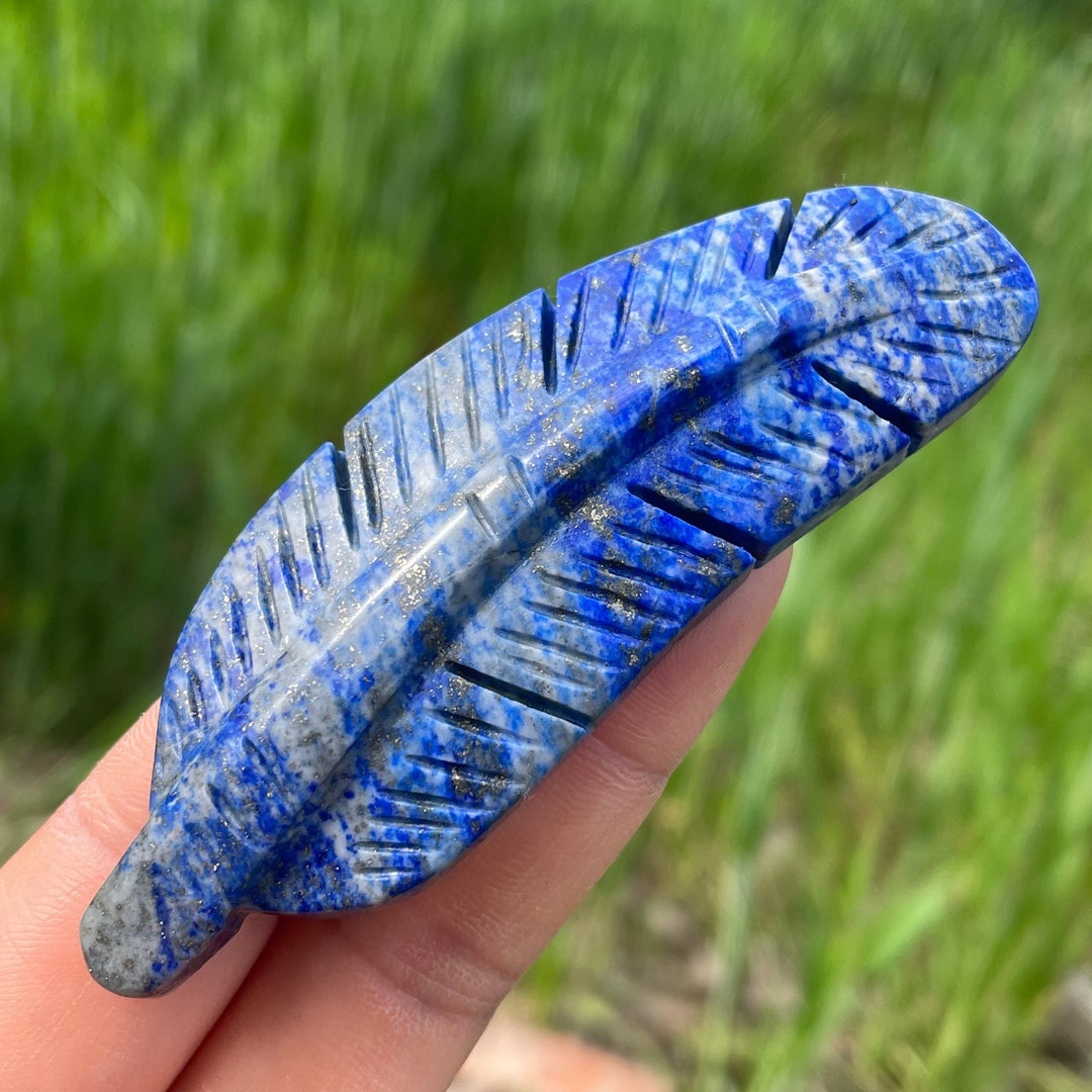 1PC Natural Lapis Lazuli Feather,quartz Crystal Feather,mineral ...