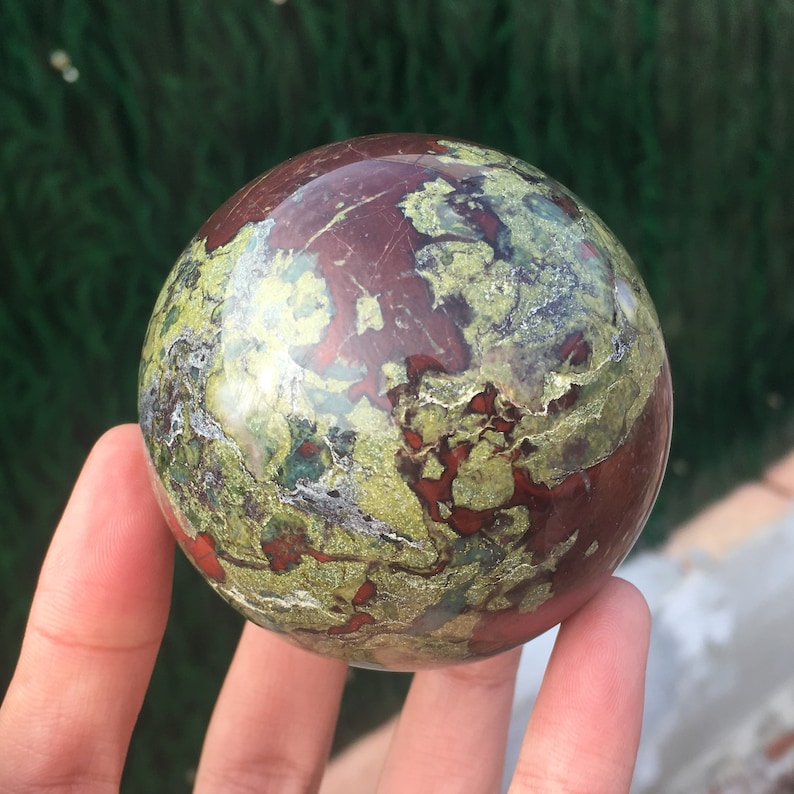 1pc 40mm Natural Dragon Blood Stone Quartz Sphere Crystal - Etsy