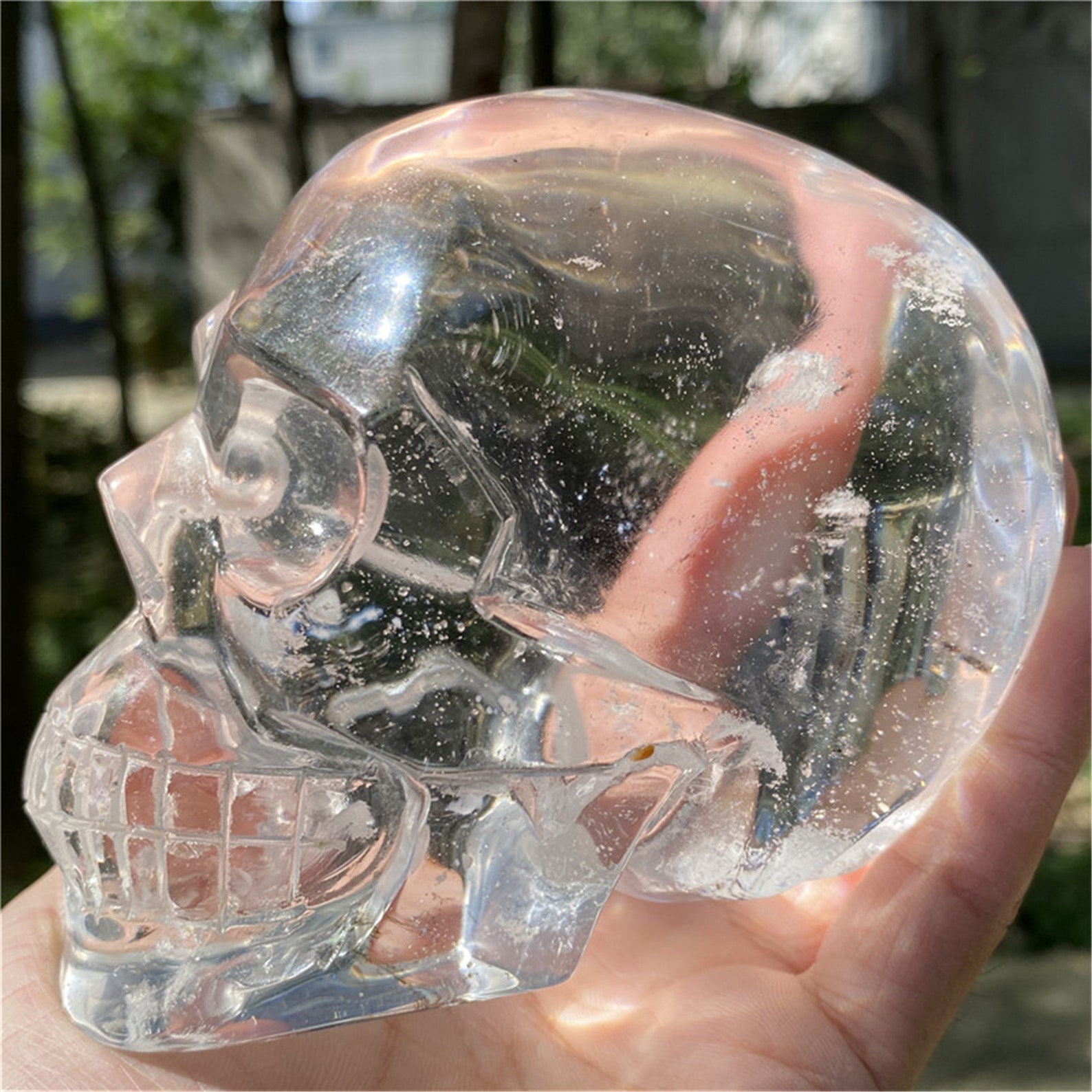 TOP Clear Melting Stone Quartz Crystal Skullhand - Etsy