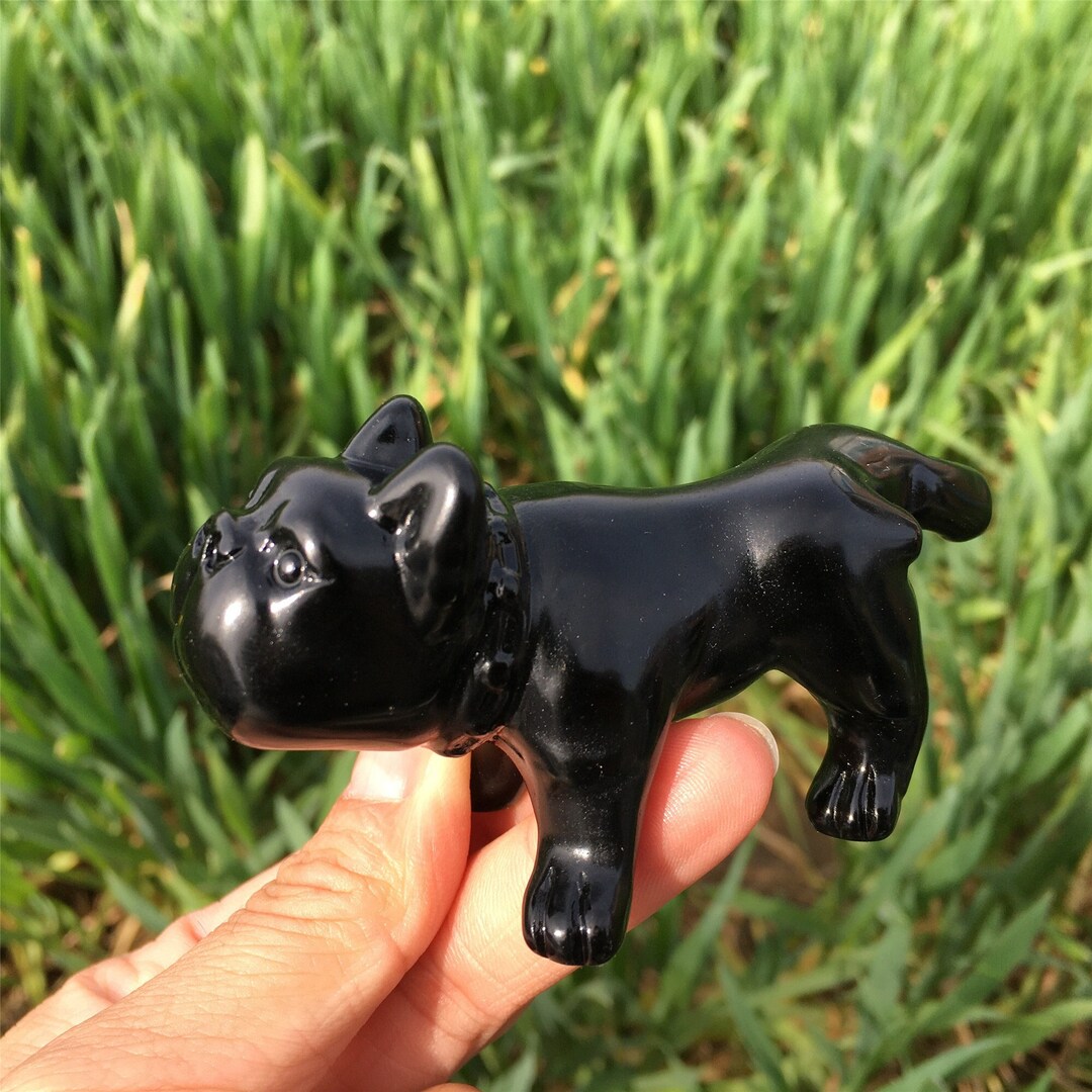 1PC Natural Obsidian Dog,quartz Dog,crystal Animal,home Decoration,rock ...