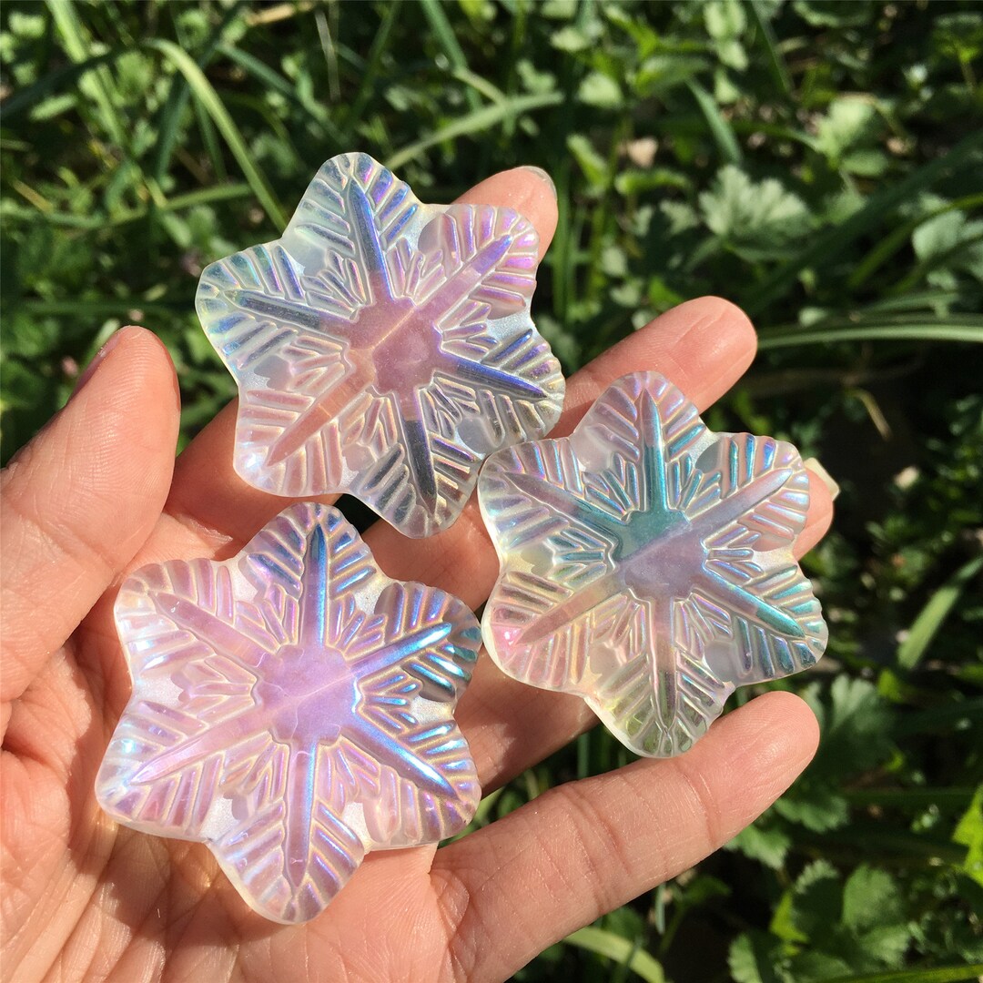 1PC Titanium Rainbow Snowflakequartz Crystal Snowflakehome - Etsy