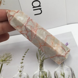 1PC Natural Red Network Stone Quartz Crystal Obelisk,crystal Tower ...