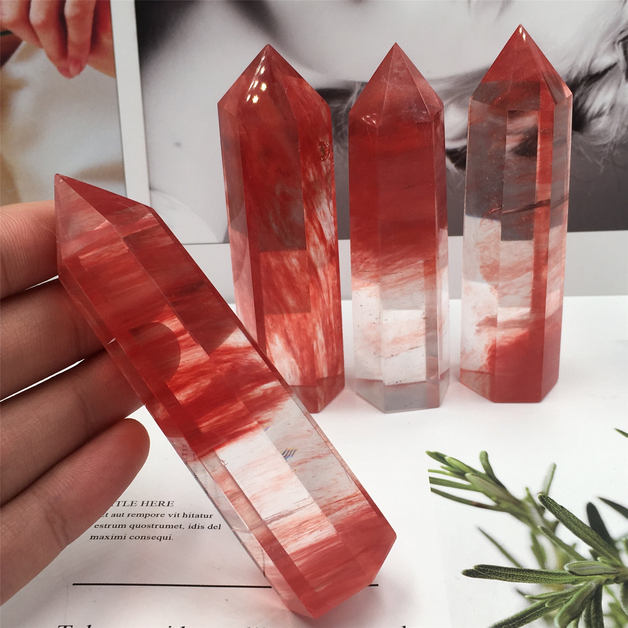 1PC Red Smelting Quartz Crystal Obeliskquartz Crystal - Etsy UK