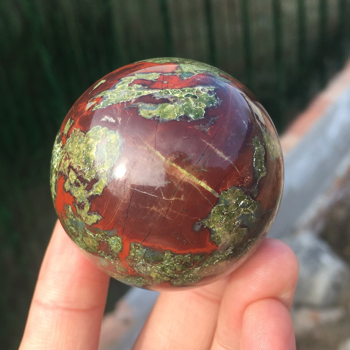 1pc 40mm Natural dragon blood stone quartz sphere crystal | Etsy