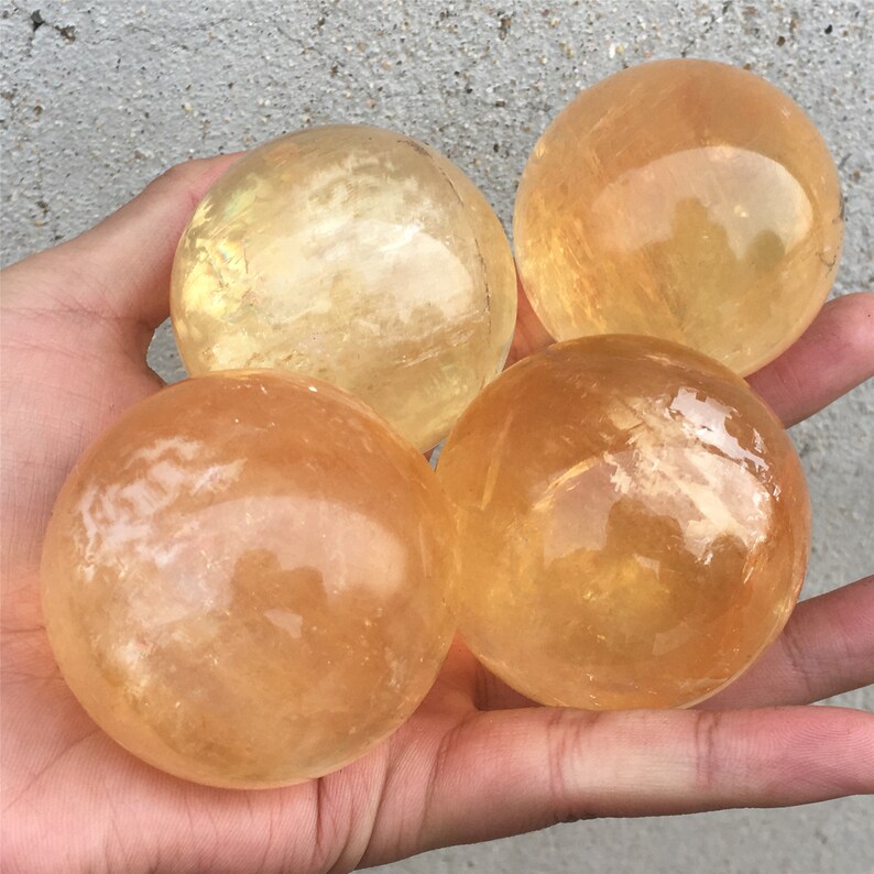 1pc Natural Yellow Iceland Spar Quartz Crystal Spherecalcite - Etsy