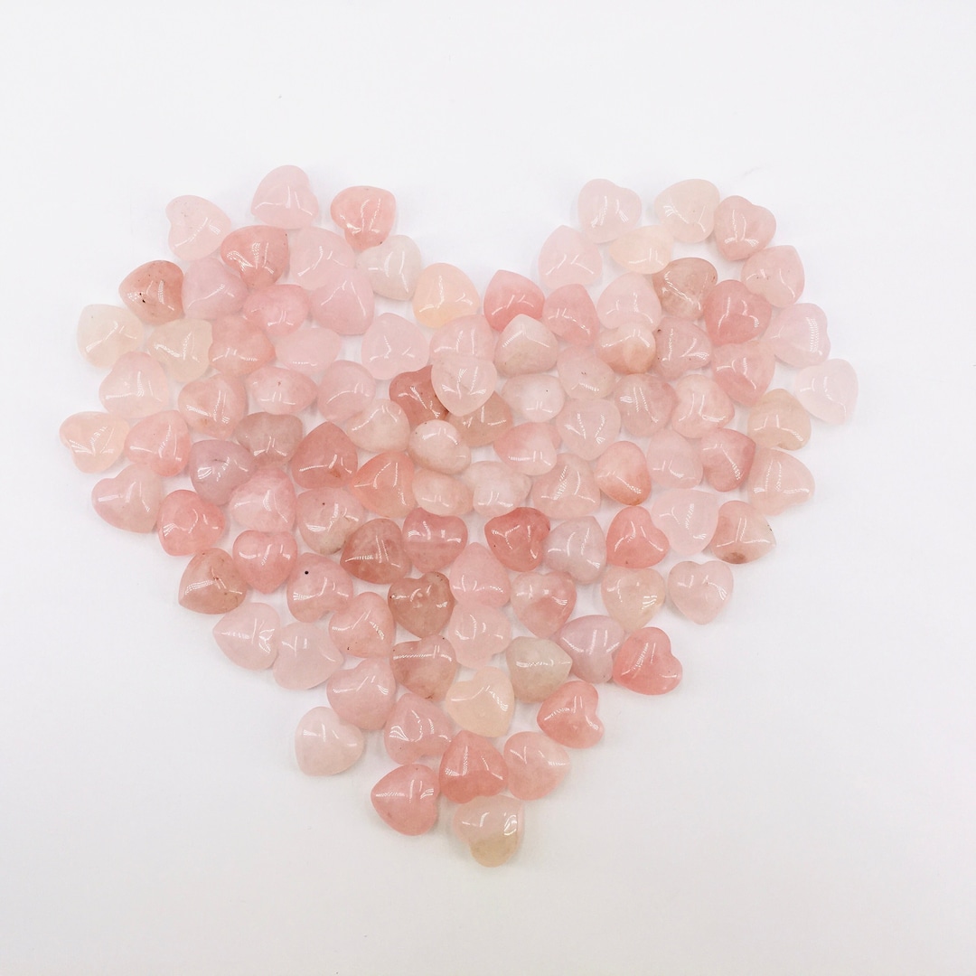 10PCS Natural Rose Quartz Mini Heart,quartz Crystal Heart Pendant ...