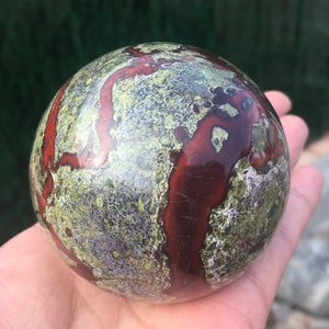 1pc 40mm+ Natural Dragon Blood Stone Quartz Sphere Crystal Ball,rock ...