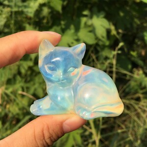 1PC Opalite Cat,quartz Crystal Cat,home Decoration,reiki Healing,rock ...