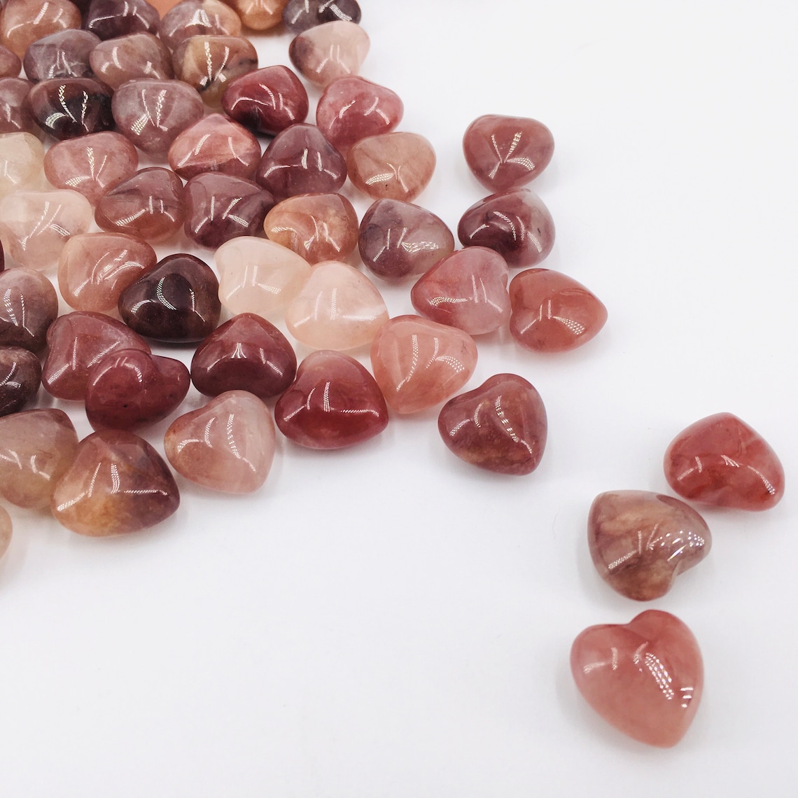 10PCS Natural Strawberry Crystal Mini Heartquartz Crystal | Etsy UK