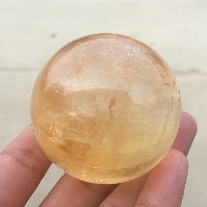 1pc Natural Yellow Iceland Spar Quartz Crystal Spherecalcite - Etsy