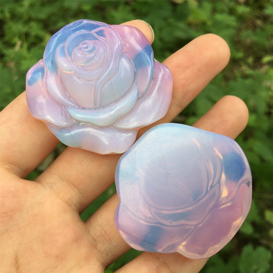 1PC Pink Opalite Rose Flowerquartz Crystal Rose - Etsy