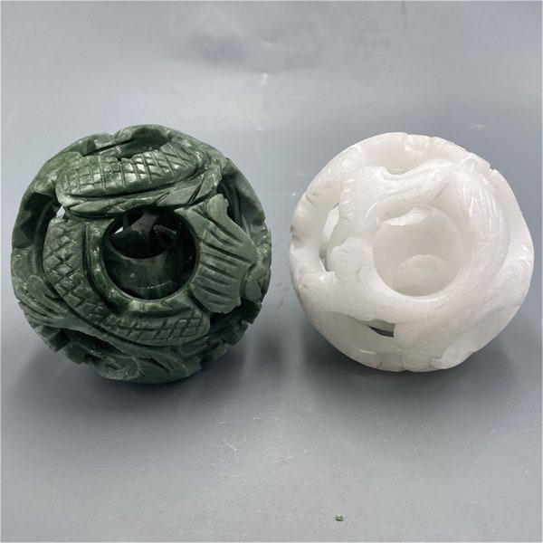 Jade Carved Ball - Etsy