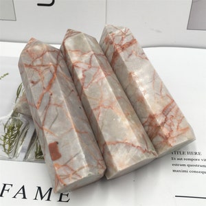 1PC Natural Red Network Stone Quartz Crystal Obelisk,crystal Tower ...