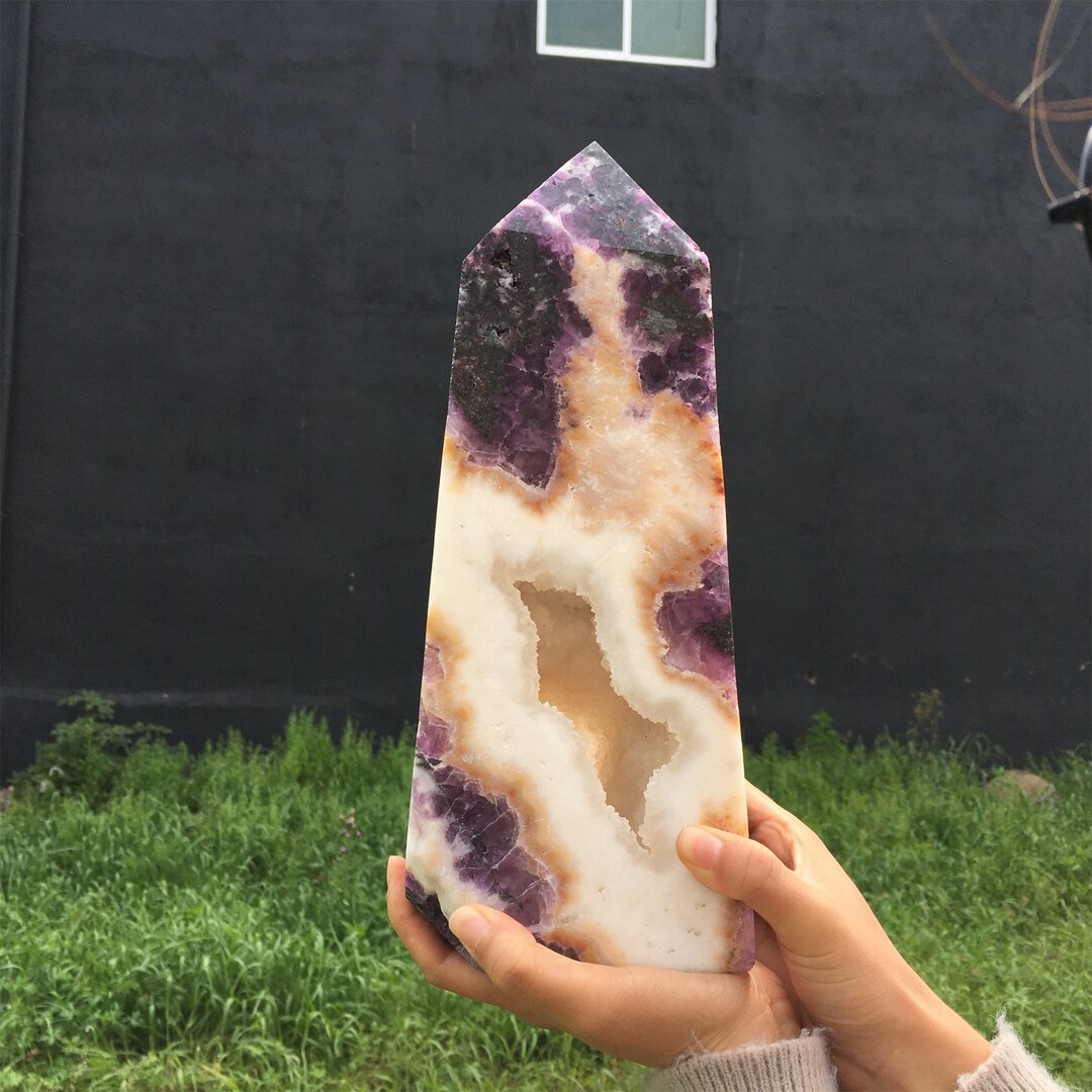 11.6LB Natural Purple Sphalerite Obelisk,quartz Crystal Wand Point ...