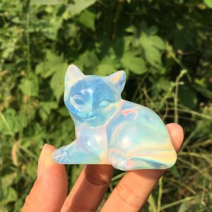 1PC Opalite Cat,quartz Crystal Cat,home Decoration,reiki Healing,rock ...