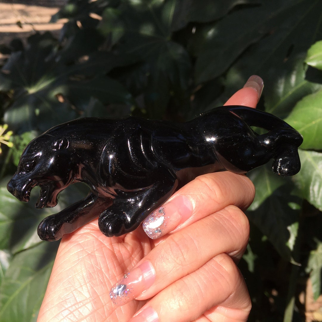 1PC Natural Obsidian Leopard,quartz Crystal Leopard,crystal Carving ...