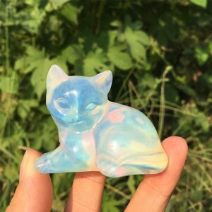 1PC Opalite Cat,quartz Crystal Cat,home Decoration,reiki Healing,rock ...