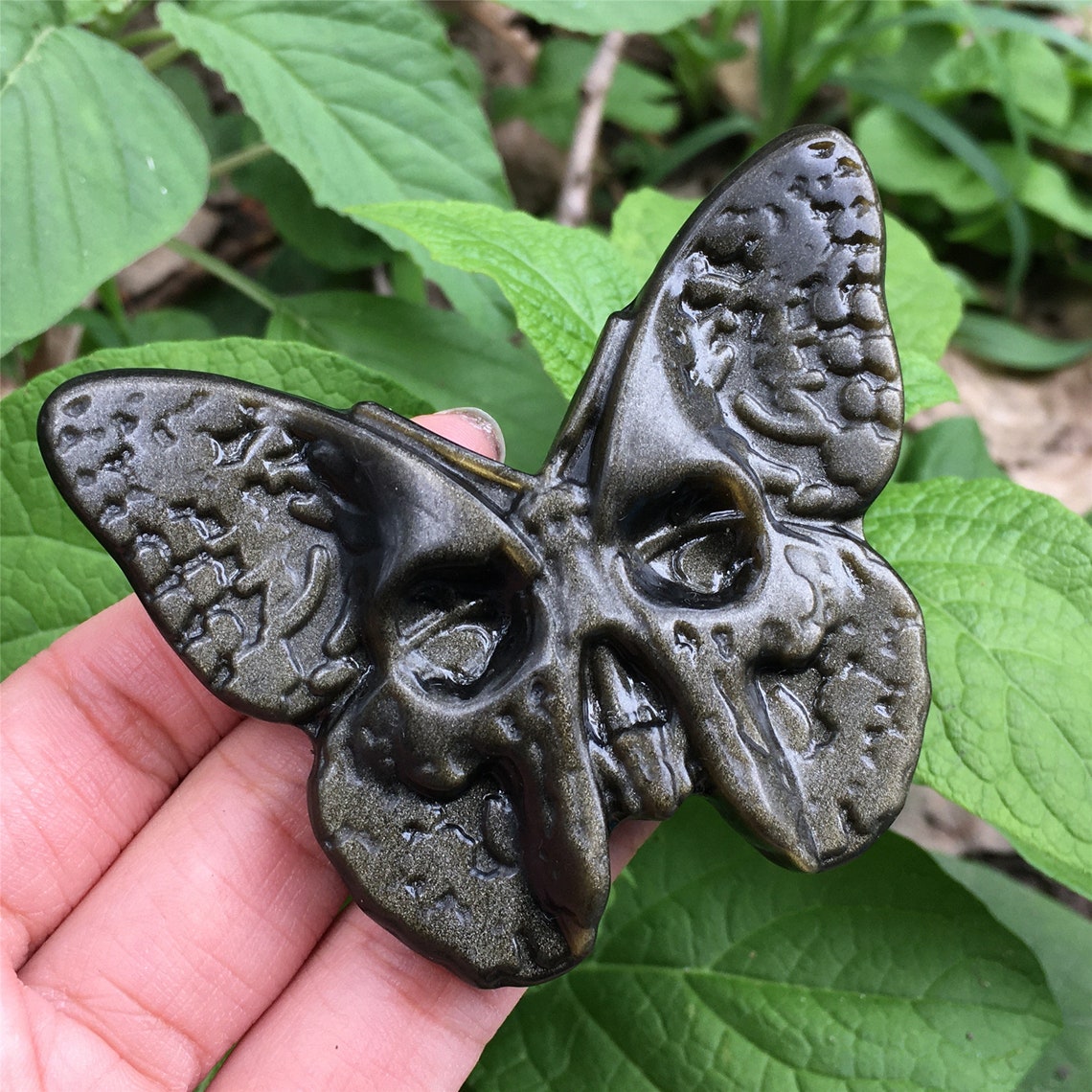 1PC Natural Golden Obsidian ButterflyQuartz ButterflyCrystal | Etsy