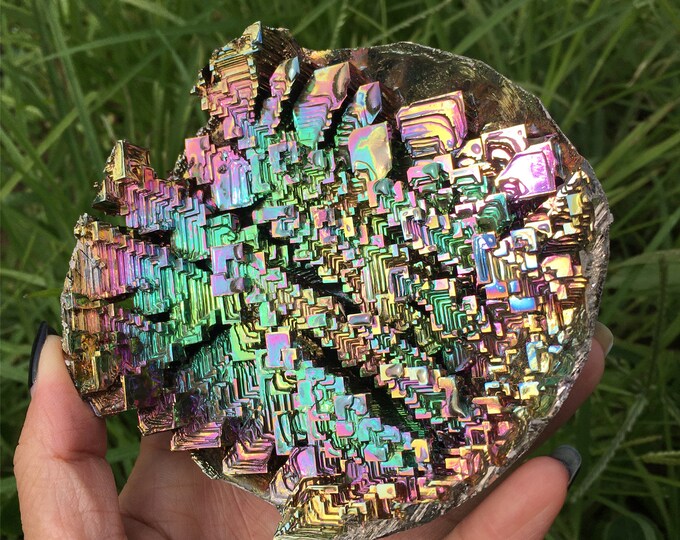 Big Hollow Half Sphere Full of Super Symmetrical BISMUTH Crystals 428gr ...