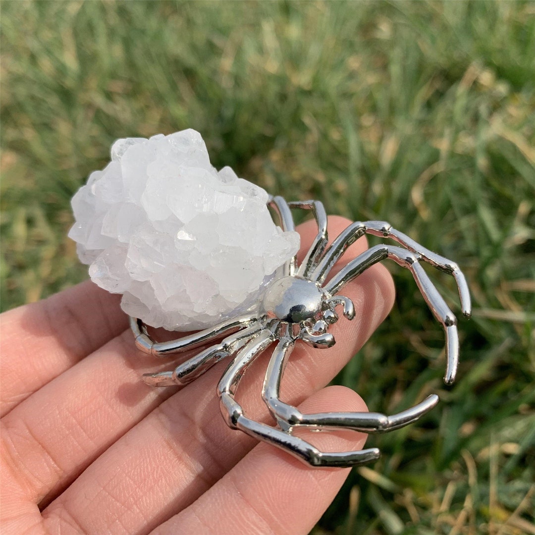 1PC Natural Clear Quartz Gravel Spider,crystal Spider,crystal Figurine ...
