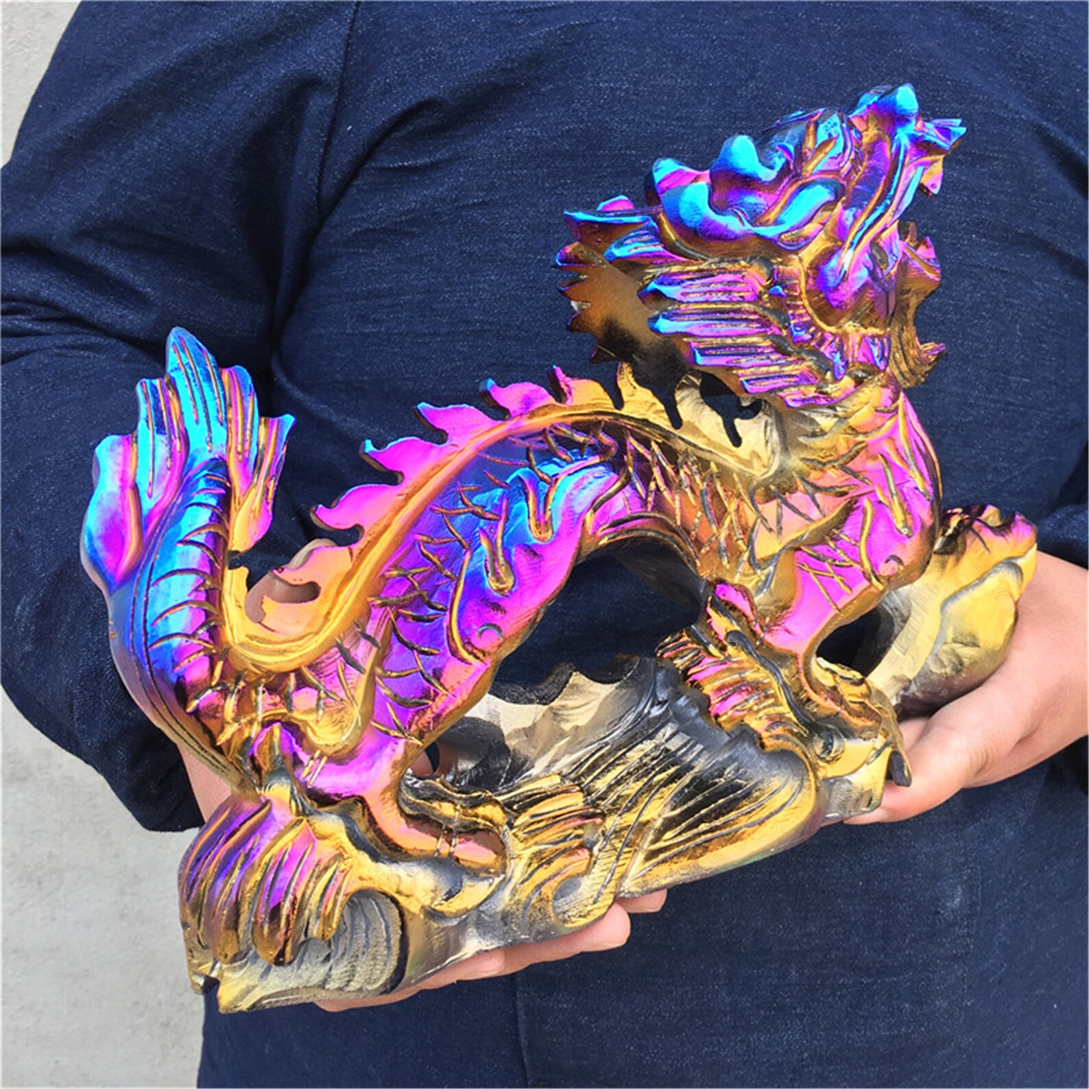 7.21LB Titanium rainbow Quartz Crystal DragonCrystal | Etsy