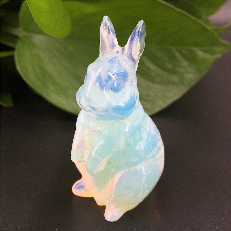 1pc Hand Carving Opalite Rabbitquartz Crystal Rabbitmineral - Etsy