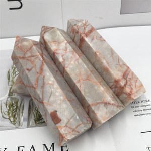 1PC Natural Red Network Stone Quartz Crystal Obelisk,crystal Tower ...