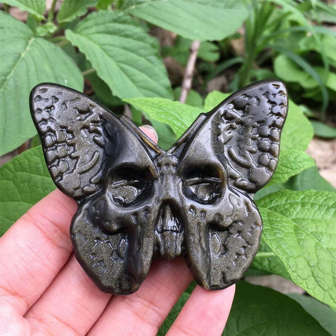 1PC Natural Golden Obsidian Butterflyquartz Butterflycrystal - Etsy