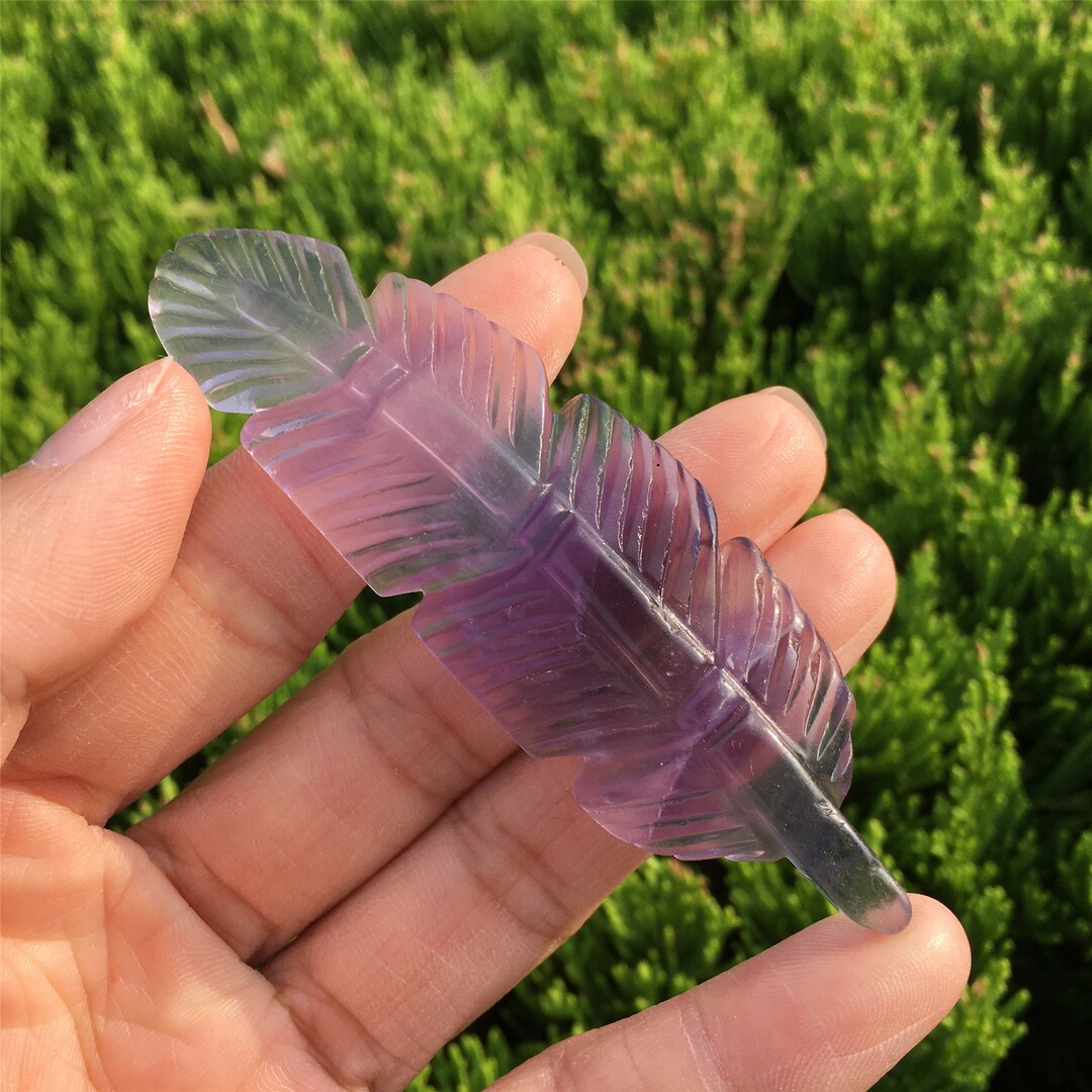1PC Natural Fluorite Feather,quartz Crystal Feather,mineral Specimen ...