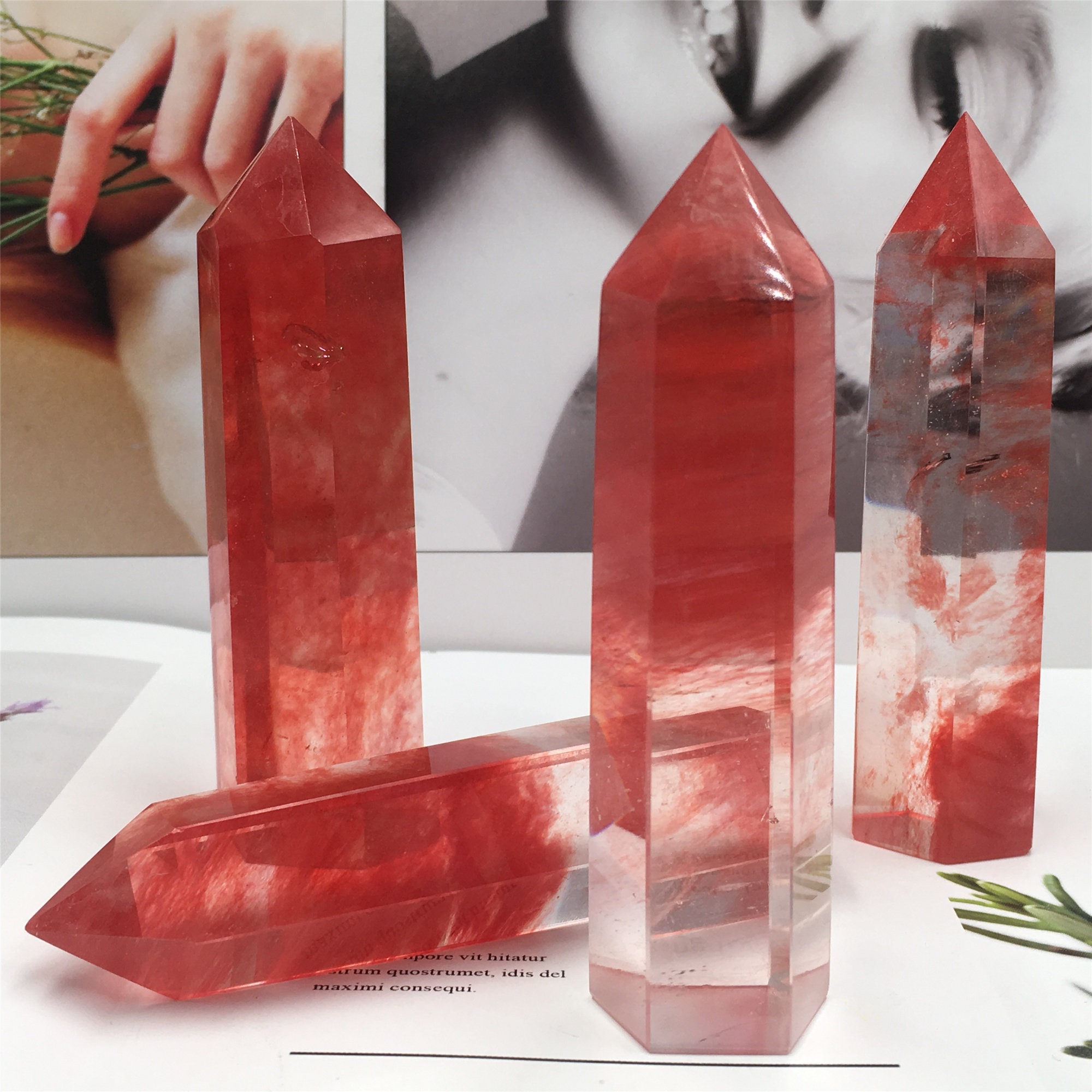 1PC Red Smelting Quartz Crystal Obeliskquartz Crystal - Etsy UK