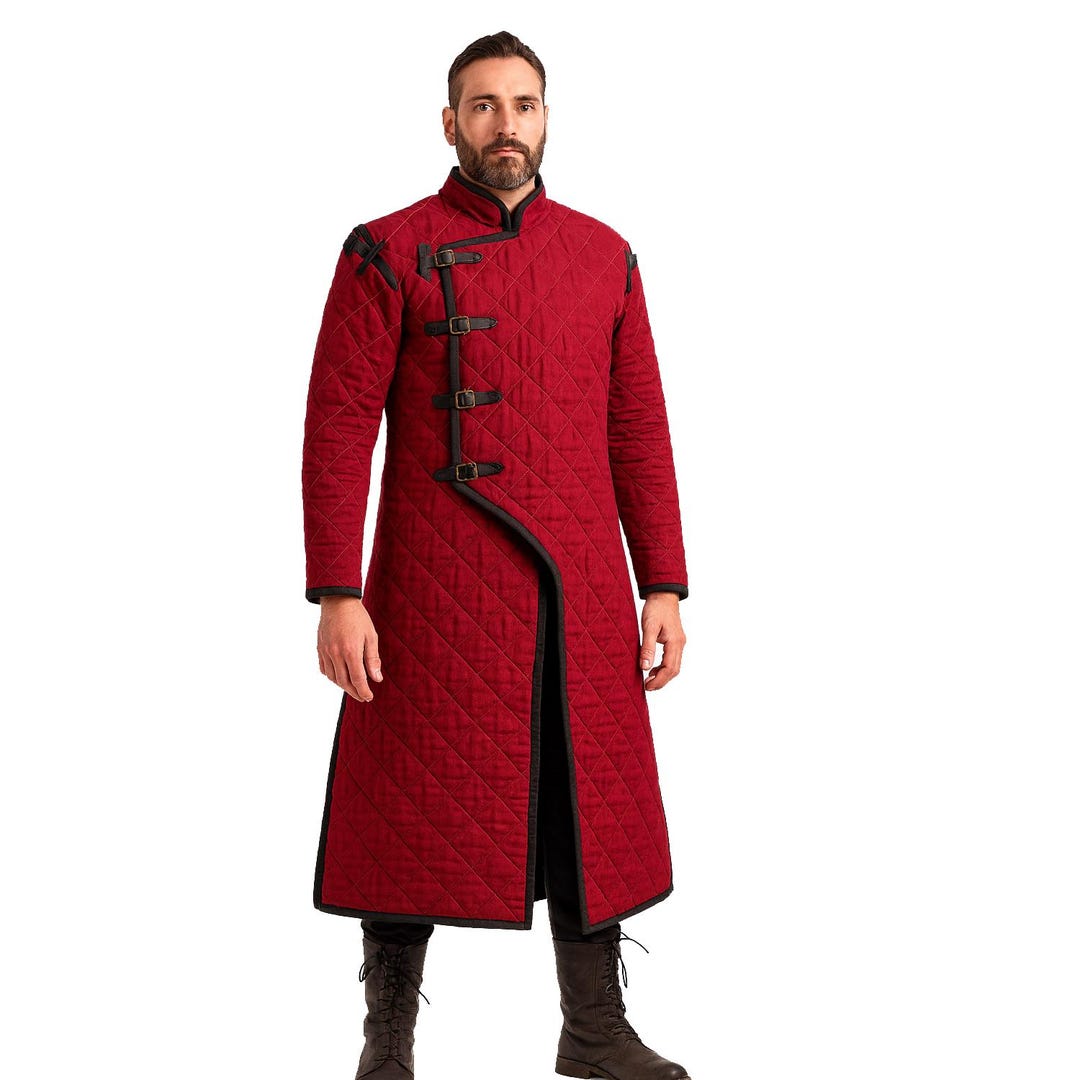 Long Padded Gambeson Coat, Medieval Knight Armor, Renaissance Clothing ...