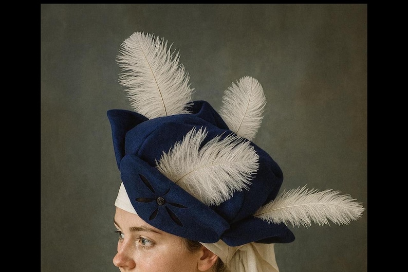 Female Landsknecht Hat With Feathers, Medievals Feather Hats ...